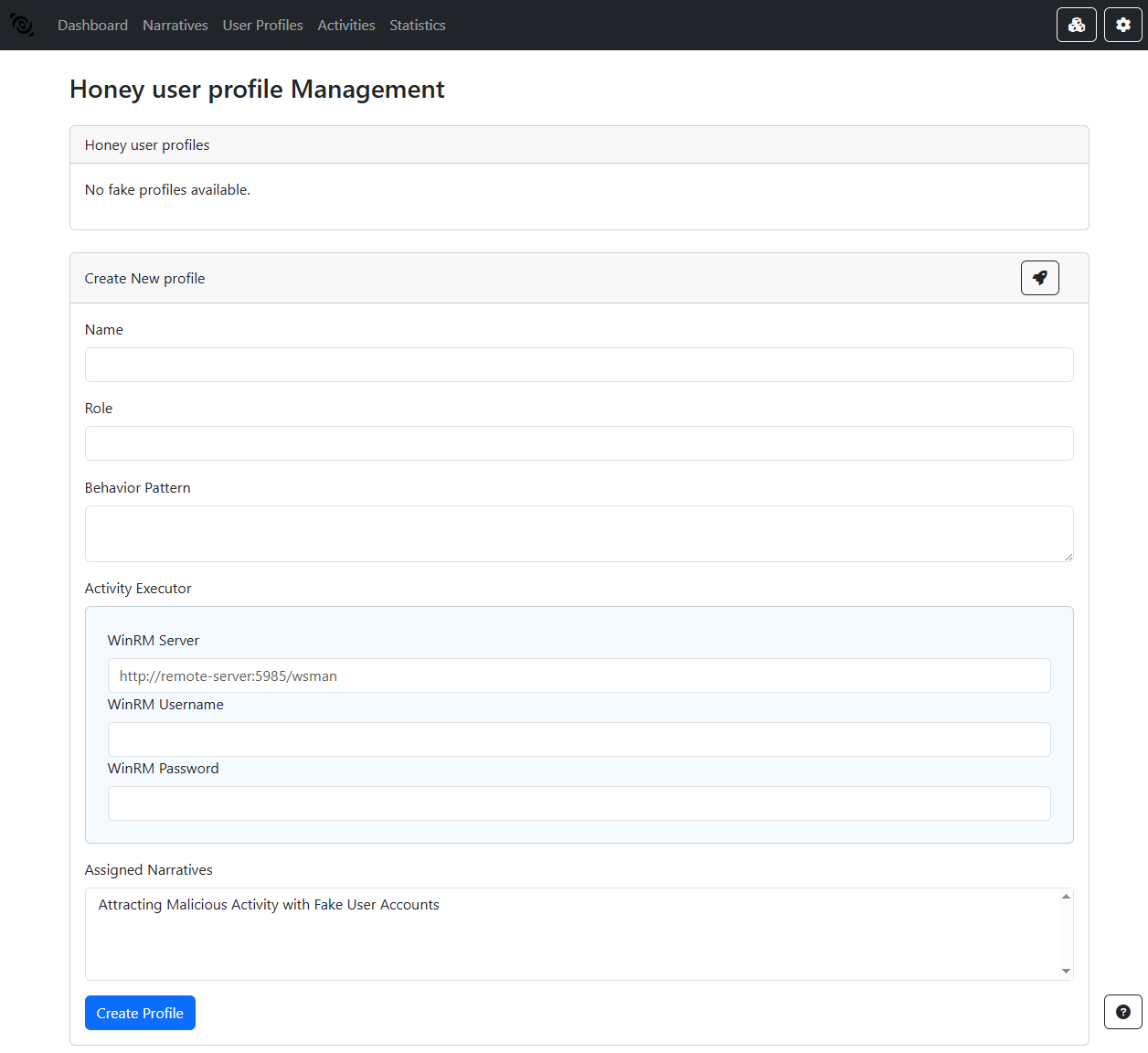 User Profiles — BUDA 1.0 documentation